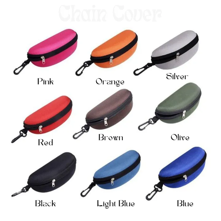 Eyeglasses chain cover Carry Box Sunglass Portable Zipper Hook Hard ...