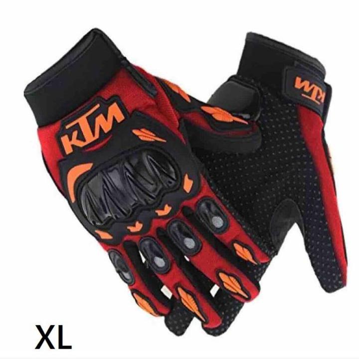 KTM Full Finger hand Gloves. Bike Motorcycle Racing Gloves- Red XL ...