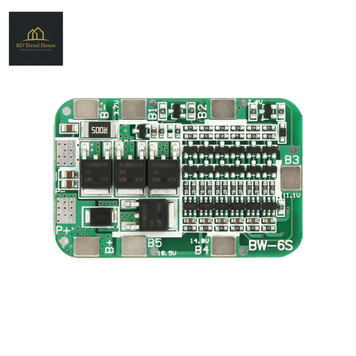 6S 12A 24V PCB BMS Protection Board For 6 Pack 18650 Li-ion Lithium ...