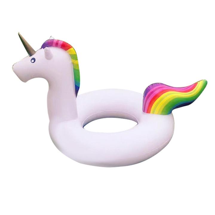 Inflatable Rainbow Water Float Ride-on Swimming Pool Lounger Beach Raft ...