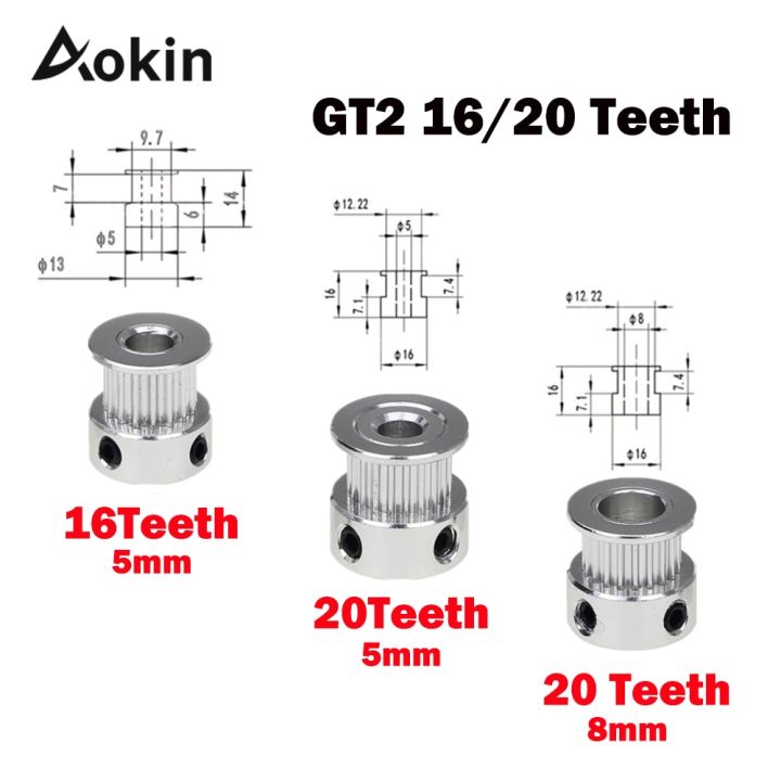 【Lejia】3D Parts GT2 Timing Pulley 16 Tooth 2GT 20 Teeth Aluminum 5mm ...