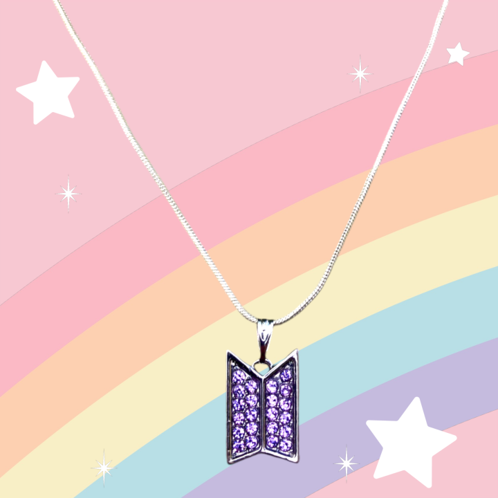 BTS Inspired Purple Logo Pendant Necklace | Daraz.com.bd