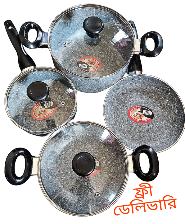 Kiam Non Stick 7 Piece Cookwear-Superior Release-Marble Clotted ...