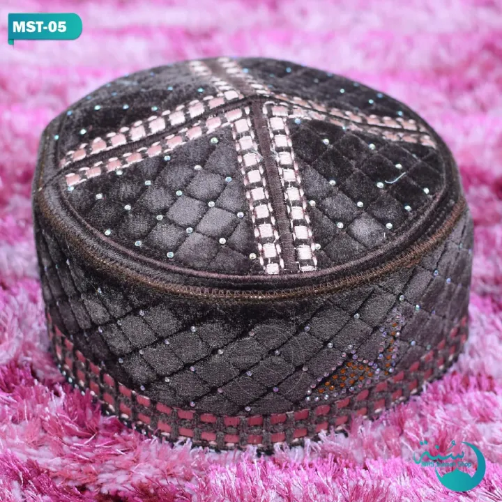Chocolate Color Beautiful Design Islamic Item Azim Mokmol Stone Tupi ...