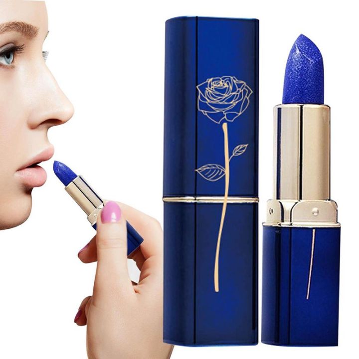 Color Changing Lipstick Blue Rose Tinted Lip Balm Long Lasting ...