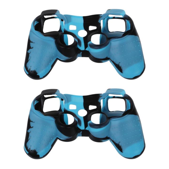 2X Silicon Controller Cover Protective Case for PS3 Blue-Black Cover ...