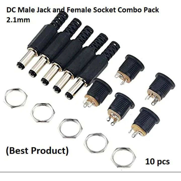 Dc Mail Jack And Female Socket Combo Pack 2.1Mm- 10 Pcs | Daraz.com.bd