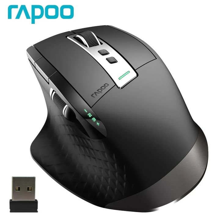 Rapoo MT750 Multi-mode Rechargeable Wireless Mouse Ergonomic 3200 DPI ...
