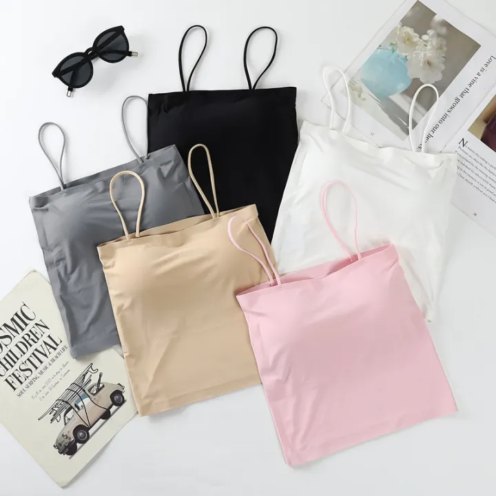Bandeau Tube Top Camisole Women's Spaghetti Strap Chest Pad Underwear ...