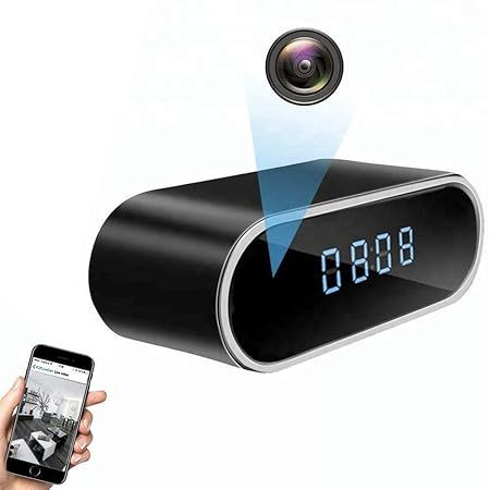Table Clock Wi-Fi Night Vision Camera With charge backup Full HD ...