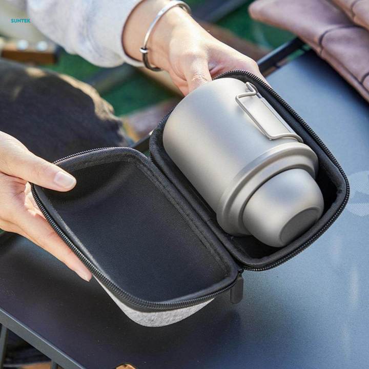 Titanium Cup Lightweight Round Tea Cup with Foldable Handle Titanium ...