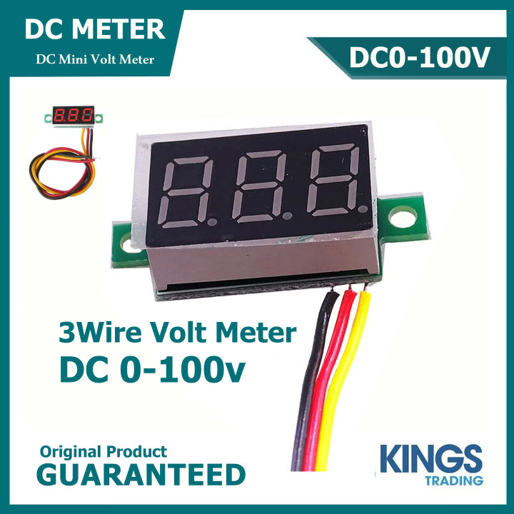 DC 0-100V Voltmeter 0.28 inch Three-Wire Mini LED Digital Display 1pcs ...
