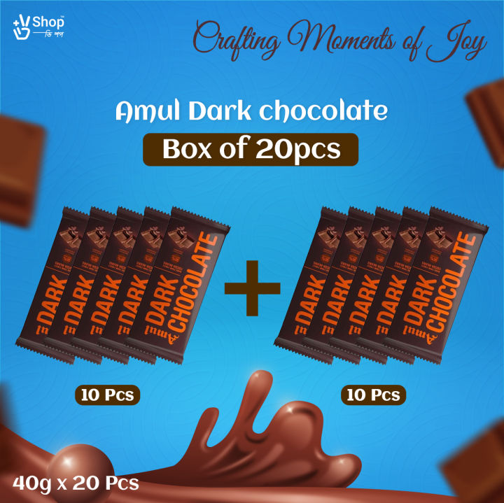 Amul Dark chocolate 20pcs 40gm | Daraz.com.bd