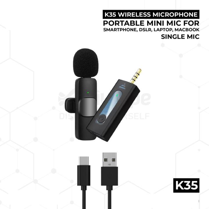 K35 Wireless Microphone Record Microphone Smart Noise Cancelling Mini ...
