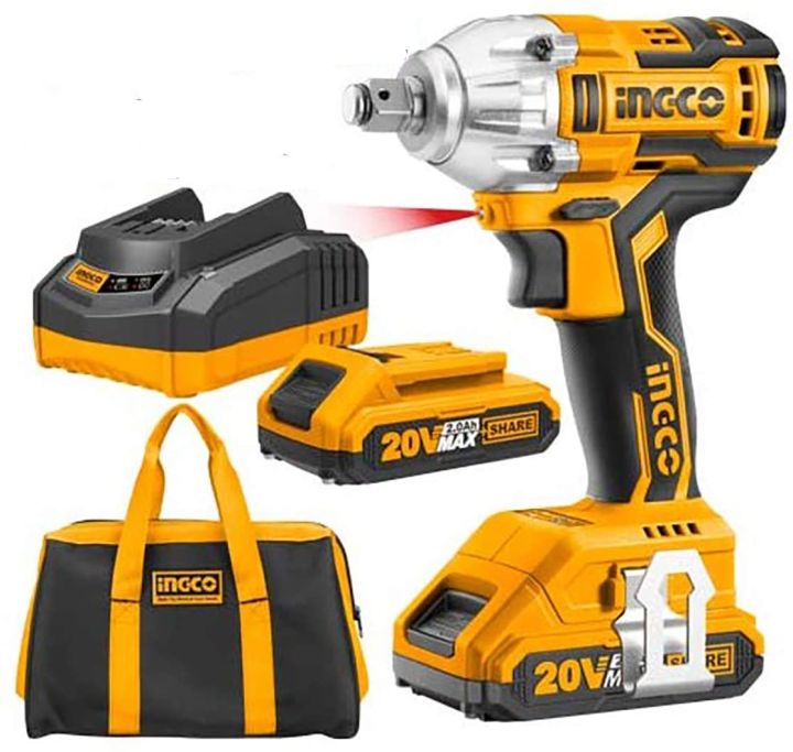 INGCO Lithium-Ion Cordless Drill 20V CDLI2002 2pcs Battery Pack and a ...