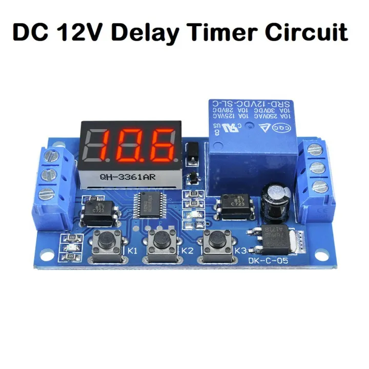 DC 12V Infinite Cycle De-lay Timing Timer Relay ON OFF Switch Loop Module With LED Display ...