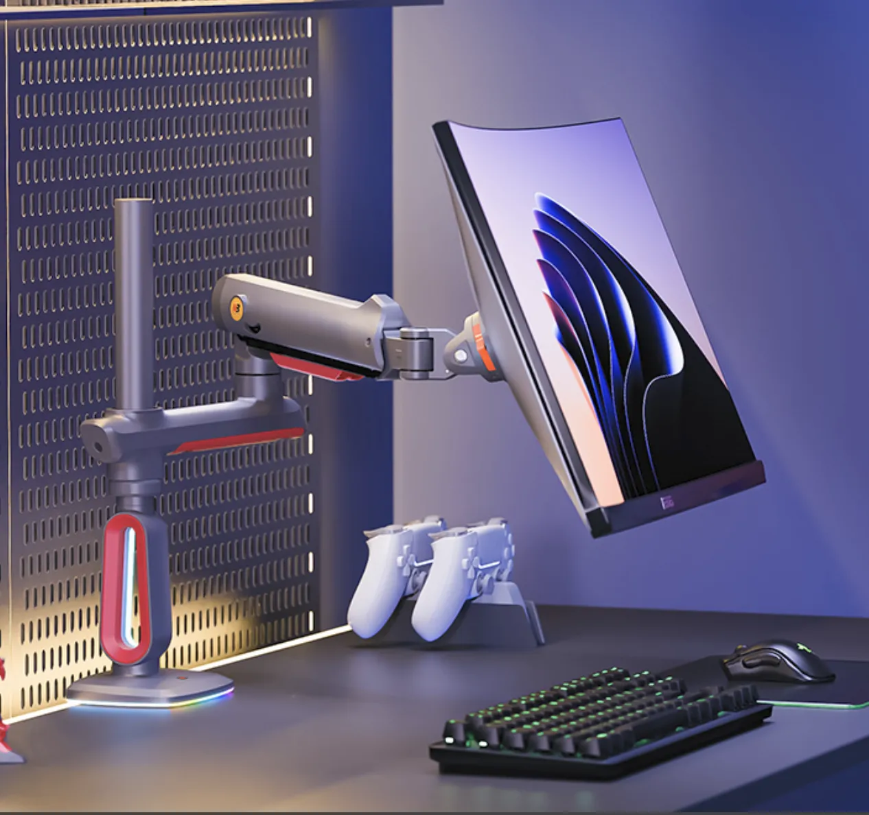 NORTH BAYOU L50-L60-L70 RGB Gaming Monitor Arm 32"-60" Gas Spring ...