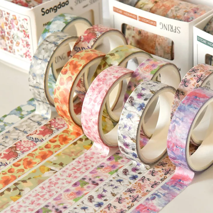 RHS Online 5 Rolls Spring Flower Romantic Series Washi Tape Masking ...