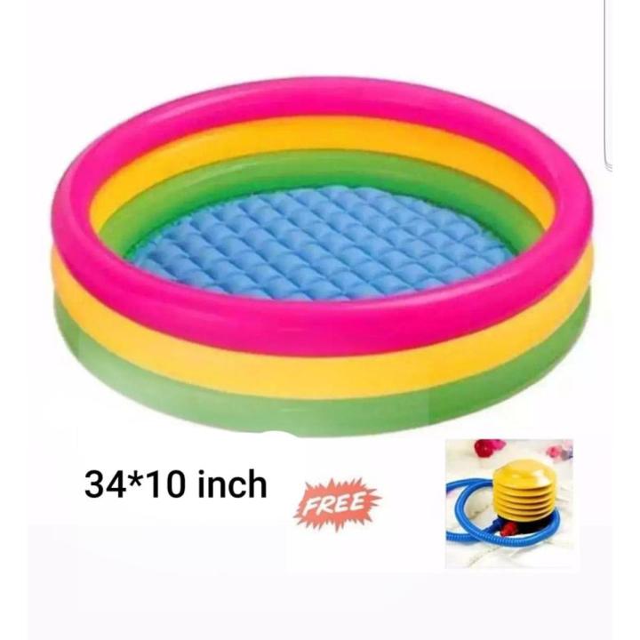 Baby Swimming Pool 34"x 10" With Pumper | Daraz.com.bd