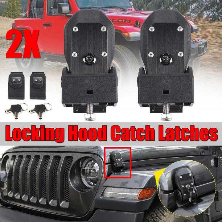 Aluminium Alloy Locking Hood Latch Catch & Bracket For 2018-19 Jeep ...