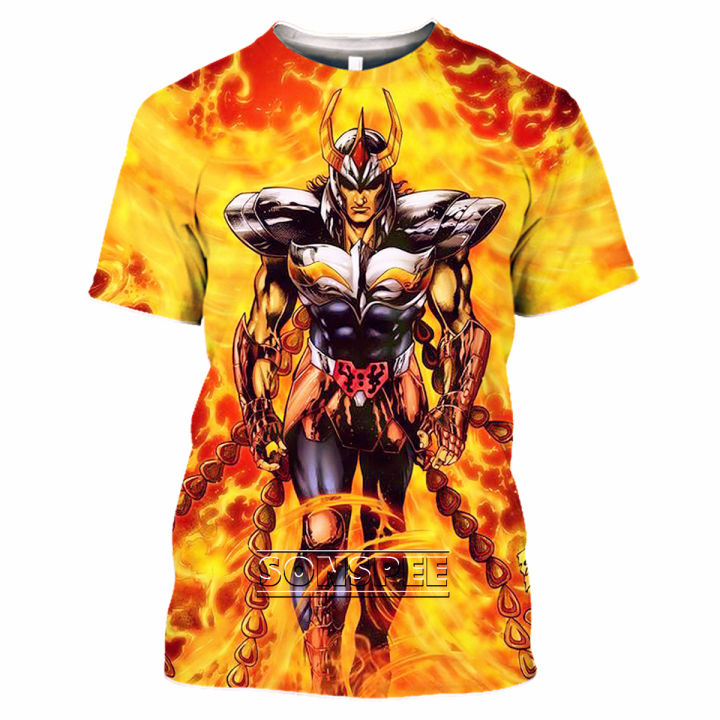 Anime Saint Seiya 3D Print T-Shirt Ikki Athena Harajuku Cartoon Casual ...