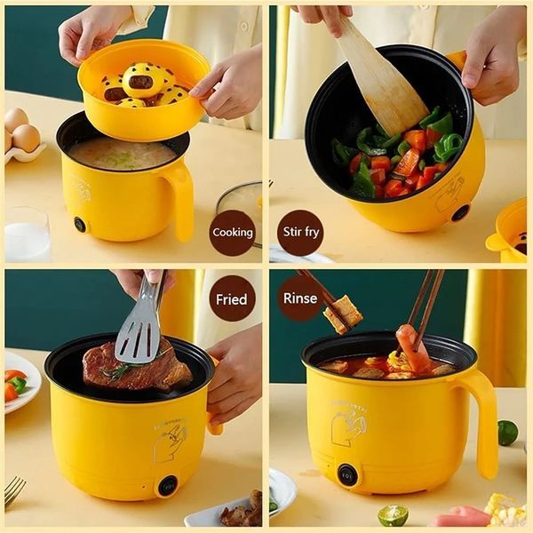 Electric Cooking Pot Multifunctional Nonstick Household Cooking Pot 1-2 Person Single/Double ...