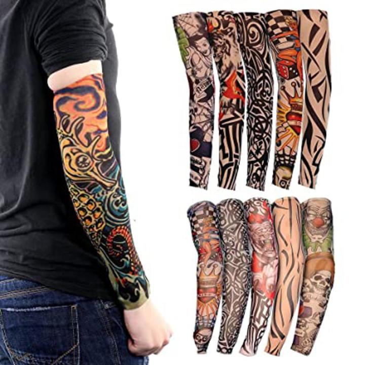 Fully Stretched Unisex Fake Tattoo Arm Sleeves 2 Pis | Daraz.com.bd