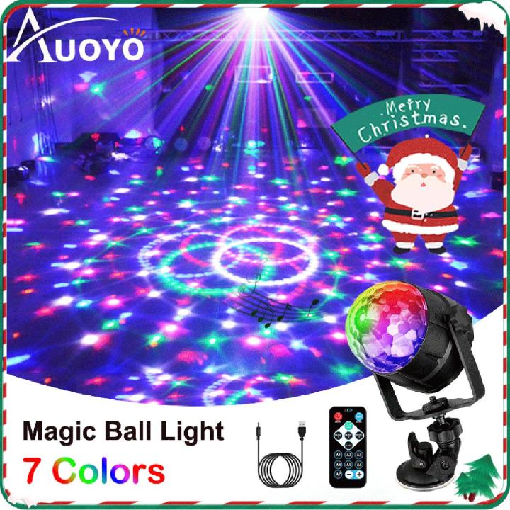 Auoyo Mini LED Lighting Disco Ball Party Lights Ripple Light Sound ...