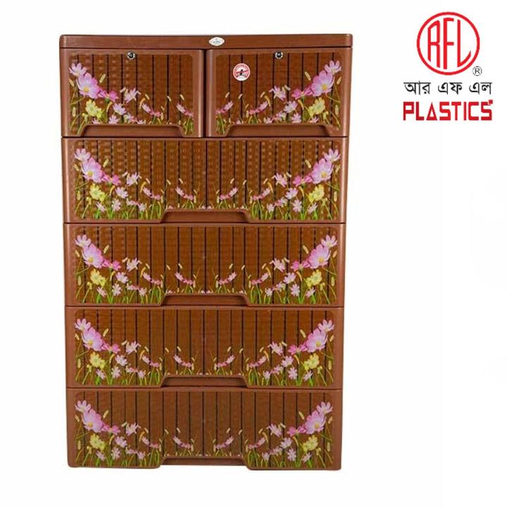 RFL Wardrobe Double 5 Drawer KD Caino - Cosmos | Daraz.com.bd