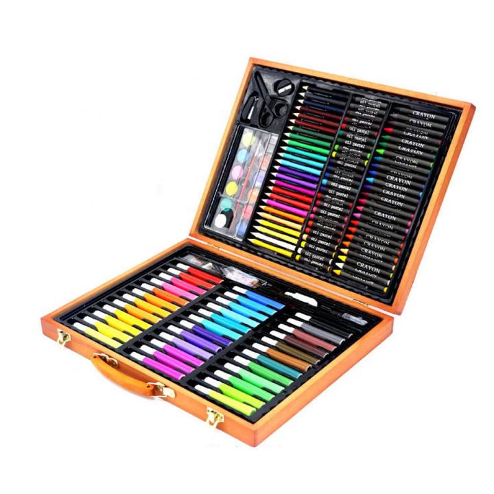 150pcs Drawing Coloring Painting Wooden Box Art Set for Kids Student ...