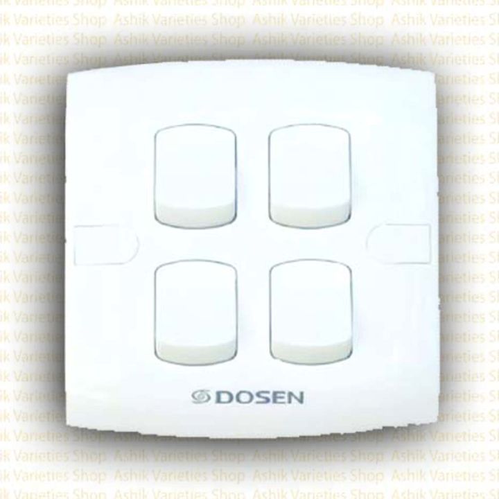 Dosen 4 Gang Switch- VP Series, 10A-250V~ White Color, Heat & Fire ...
