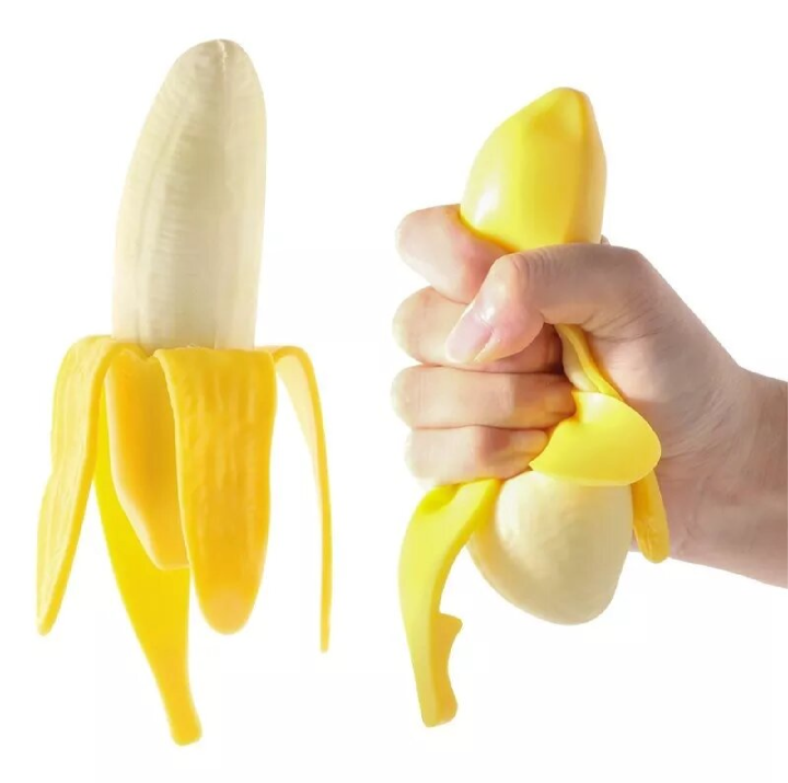 Realistic Squishy Stretchy Fun Banana Sensory Tactile Fidget Stress Toy ...
