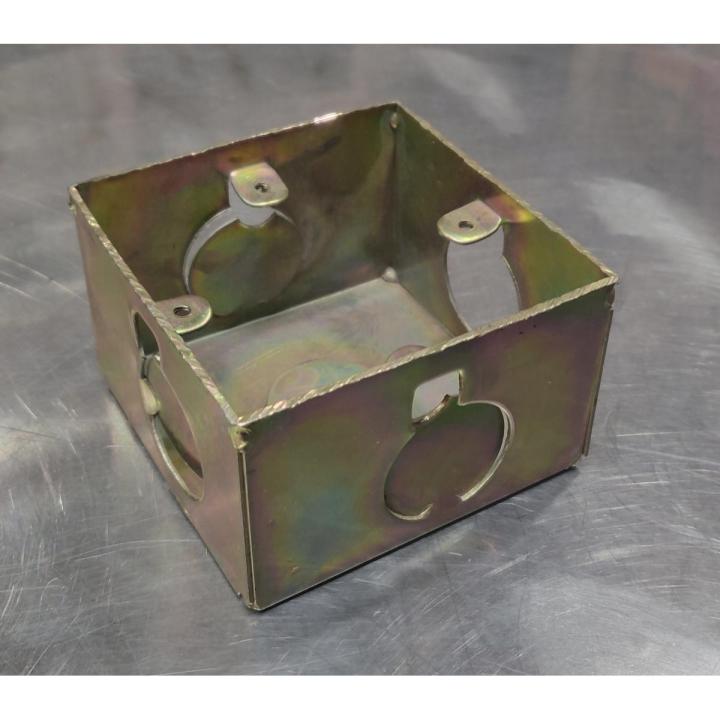 One Gang Steel Junction Box For Electrical Wiring Square Edge Yellow ...