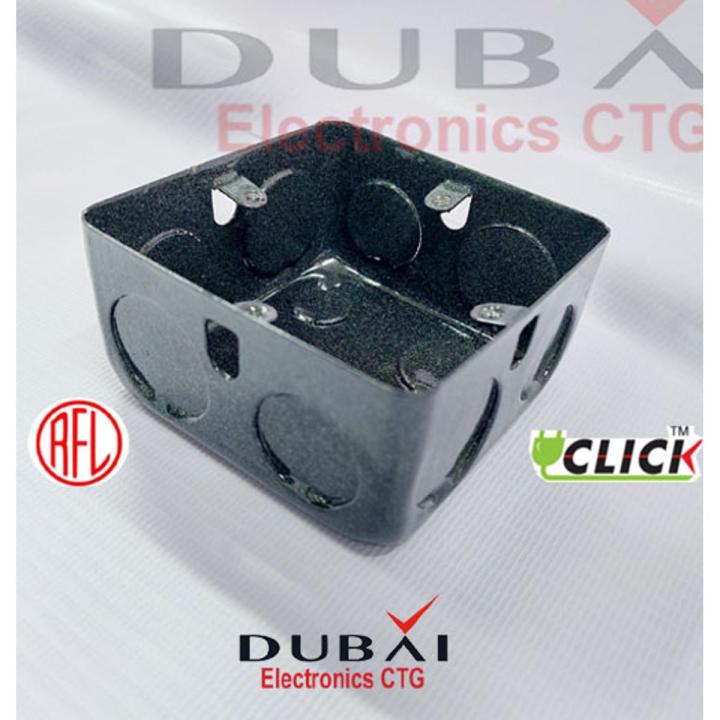 Click One Gang Metal Junction Box For Electrical Wiring Round Edge ...