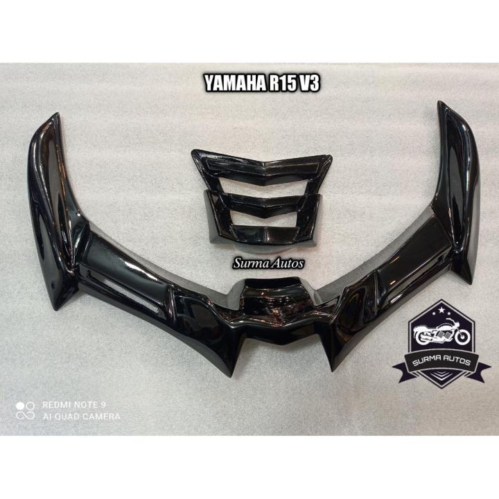 Motorcycle Front Winglet For YAMAHA R15 V3 Long New Winglet (Black ...