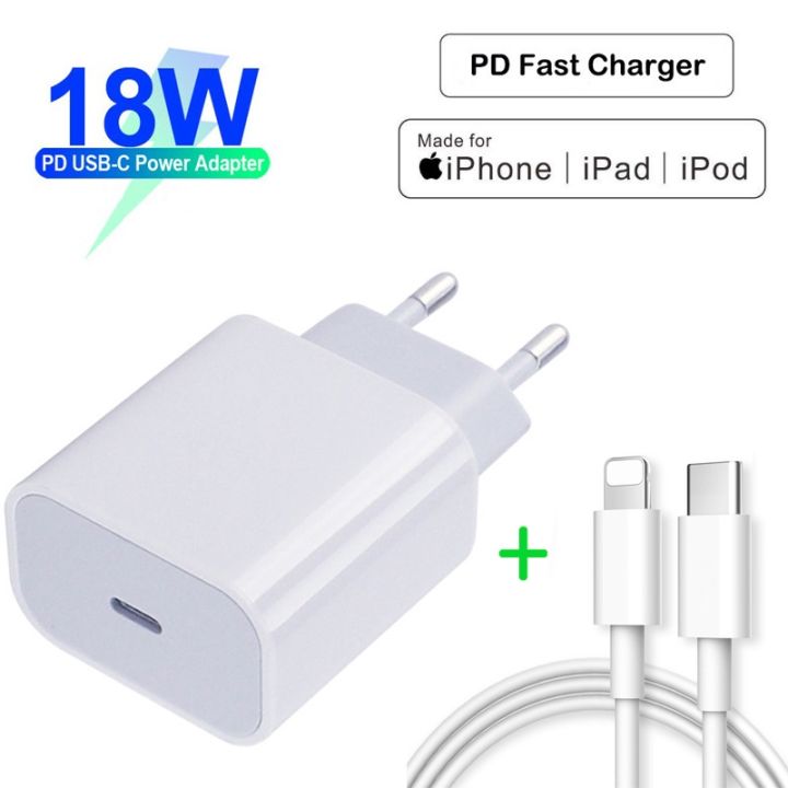Charger iPhone 11 Pro 18W USB-C Power Adapter USB-C to Lghting Cable ...
