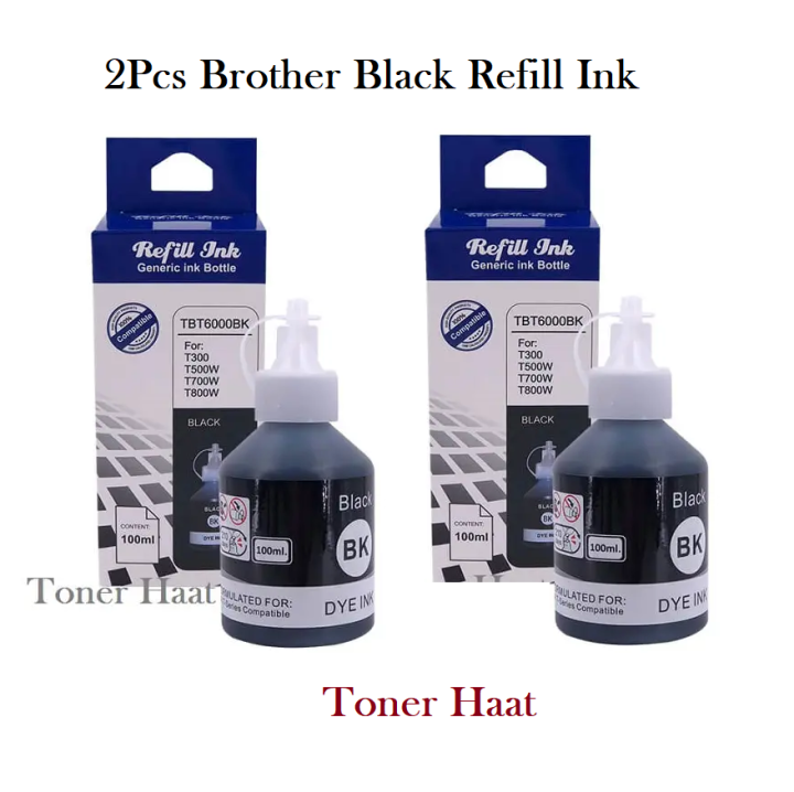 Brother Refill Ink Black TBT6000 Compatible 2Pcs | Daraz.com.bd