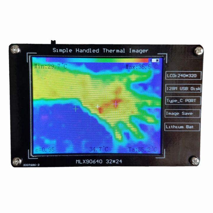 MLX90640 2.8 Inch LCD Digital Infrared Thermal Imaging 320X240 800MAh ...