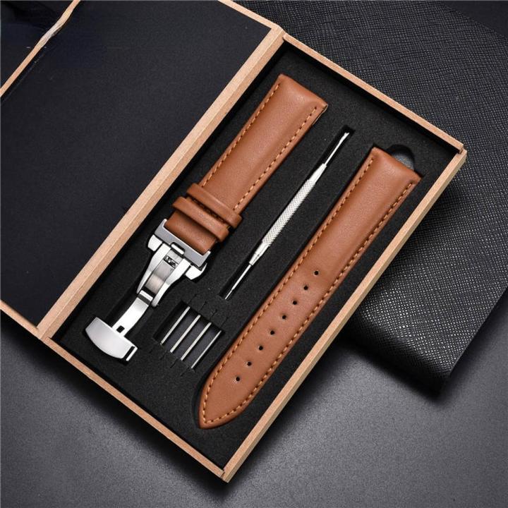 Aotelayer Plain Weave Leather Watchband 16mm 18mm 20mm 22mm 24mm with ...