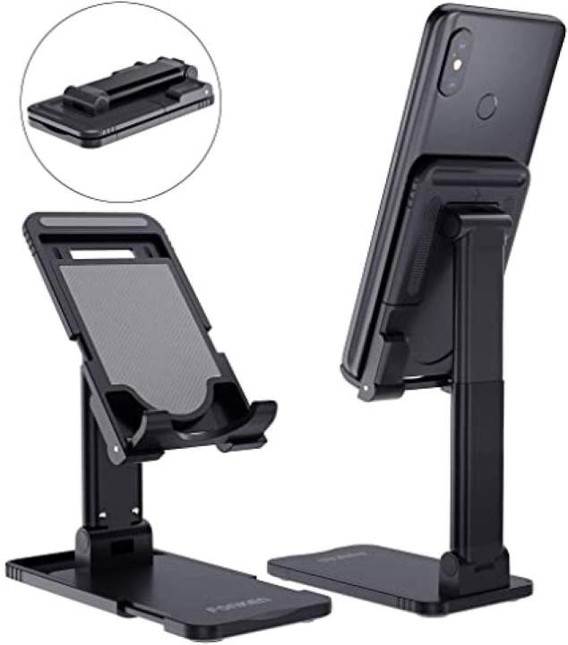 Folding Desktop Phone & Tab Stand-Black | Daraz.com.bd