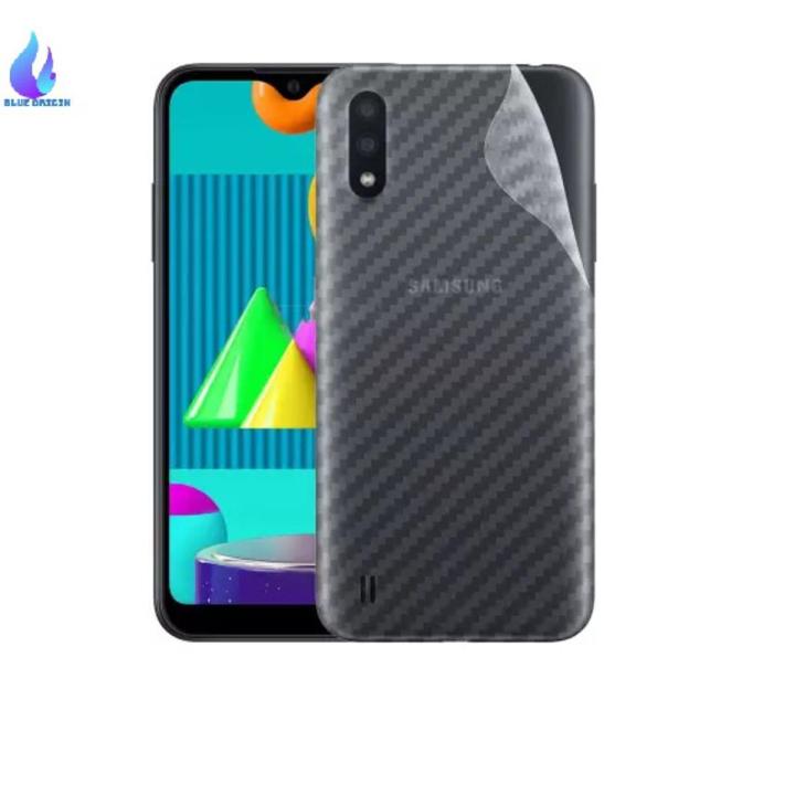 Samsung Galaxy M01 Carbon Fiber Textured Back Screen Sticker | Daraz.com.bd