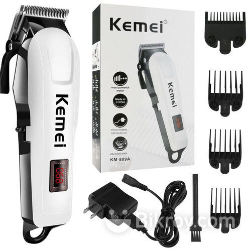 Kemei Km-809A Digital Rechargeable Electric Hair Cut Trimmer - Professional Grooming Tool ...