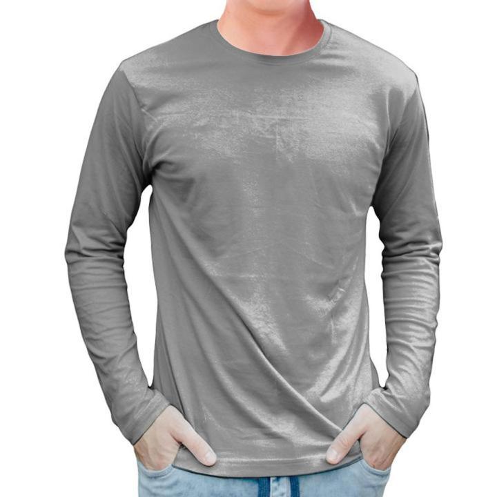 Full Sleeve O-Neck T-Shirt (Ash) - T Shirt For Man - T Shirt For Man ...
