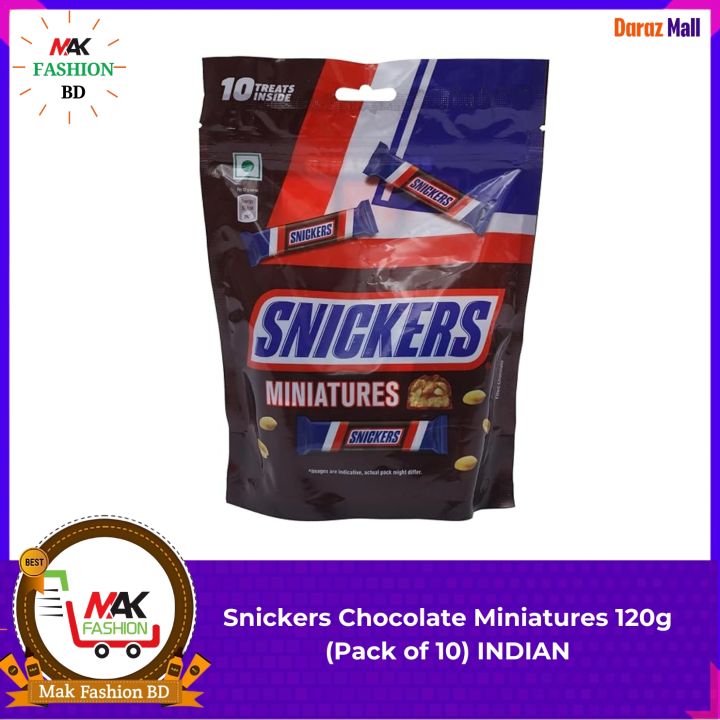 Snickers Chocolate Miniatures 10pcs Pack 120g INDIAN | Daraz.com.bd
