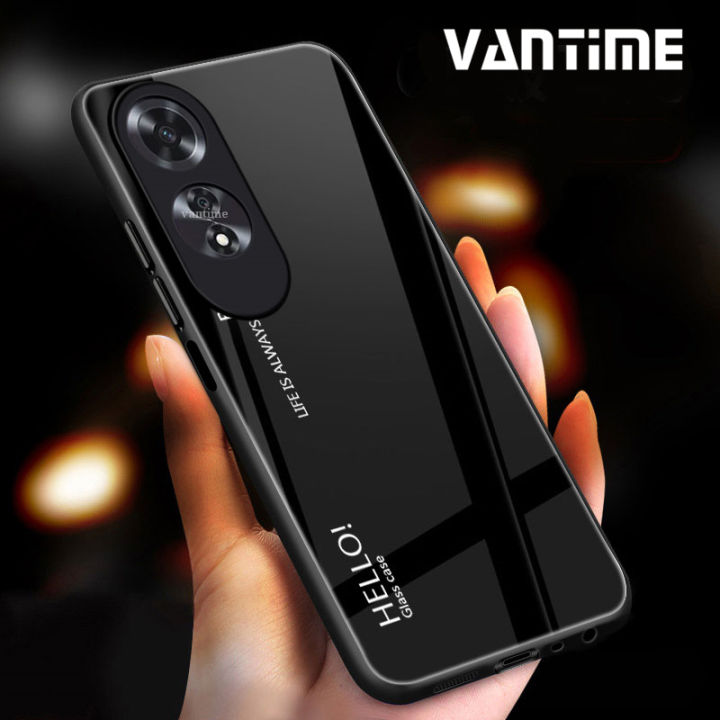 Vantime for OPPO A60 4G Case Gradient Phone Back Hard Glass Cover ...
