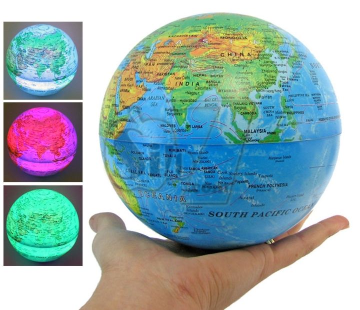 Spinning Magic Revolving Rotating LED Light up World Earth Map Globe ...