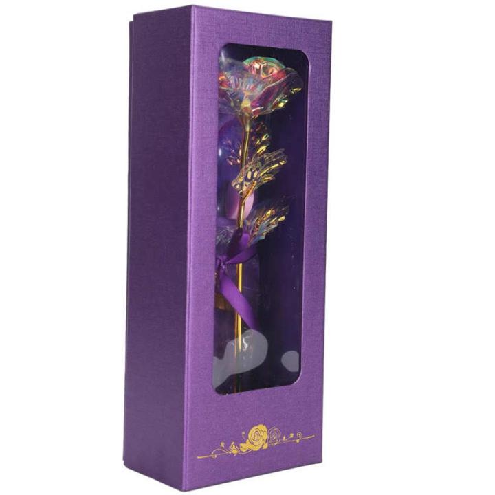 Transparent Rose Flower with ‑Shaped Display Stand Craft Collection ...