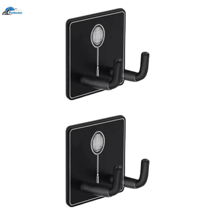 2x Wall Mounted Racket Rack Portable Wall Hook Metal Badminton Racket ...
