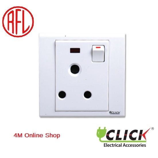 CLICK TULIP 3 PIN ROUND SOCKET WITH SWITCH | Daraz.com.bd