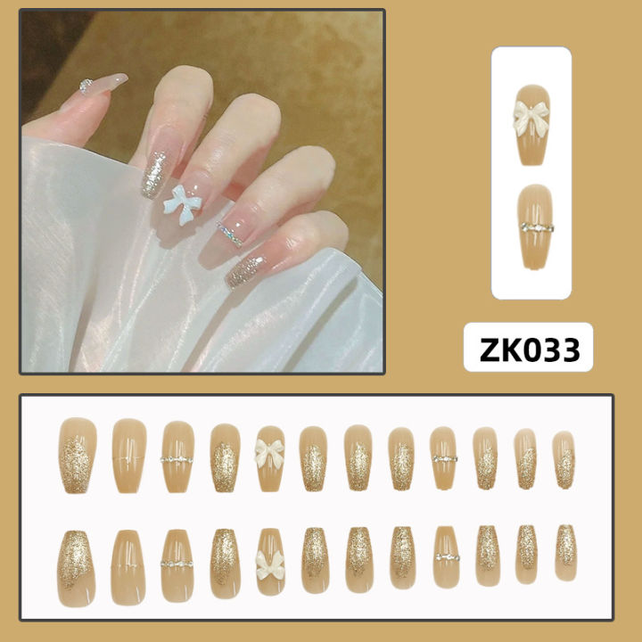 fake nails box 24 pcs artificial nails box for women | Daraz.com.bd